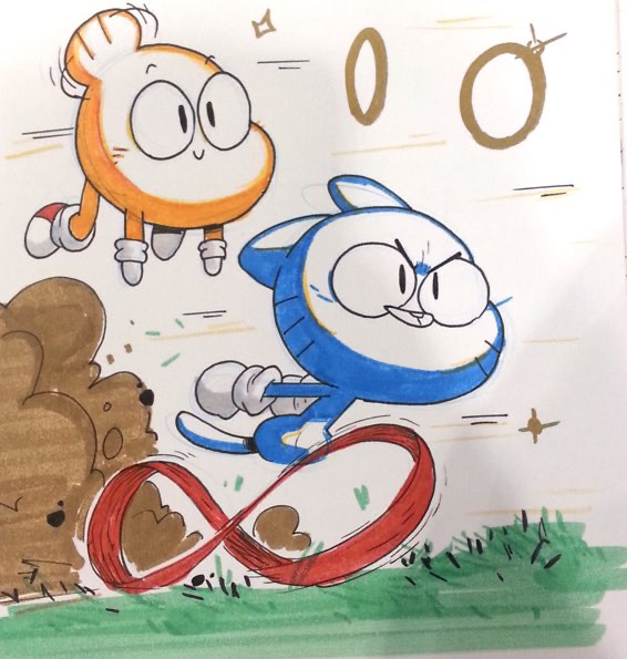 Sorry If This Is Not Sonic Related Buttyson Hesse Drew Gumball And Darwin As Sonic And Tails