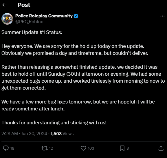 update delayed | Fandom