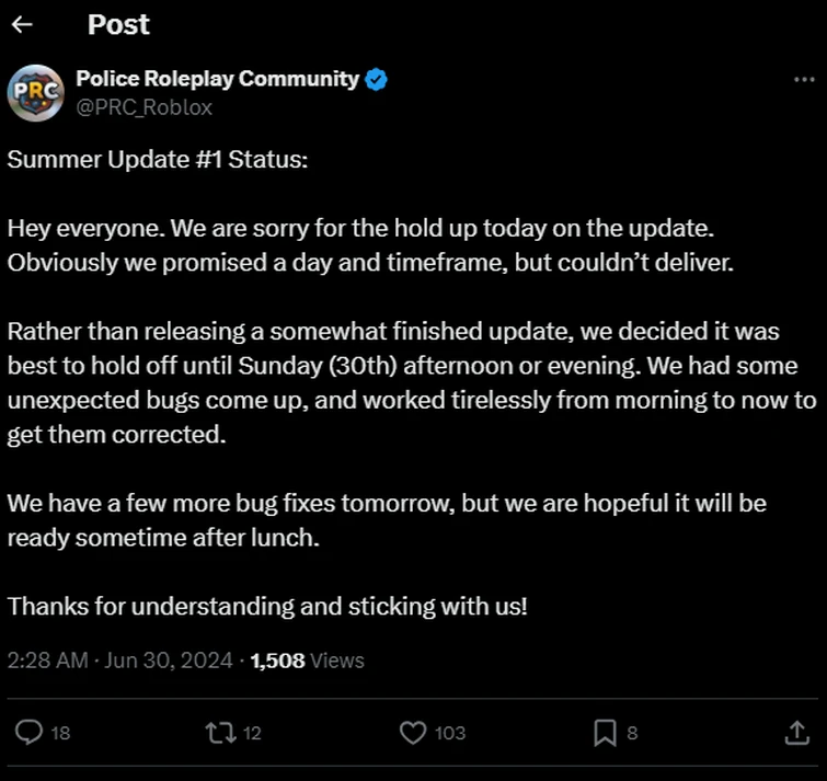 update delayed | Fandom
