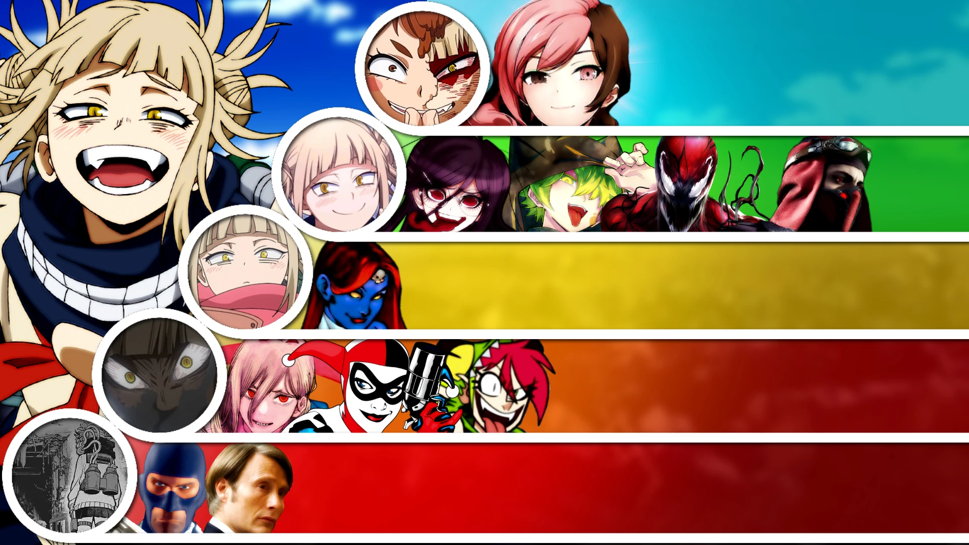 I made a Death Battle matchup tier list for Himiko Toga (My Hero ...