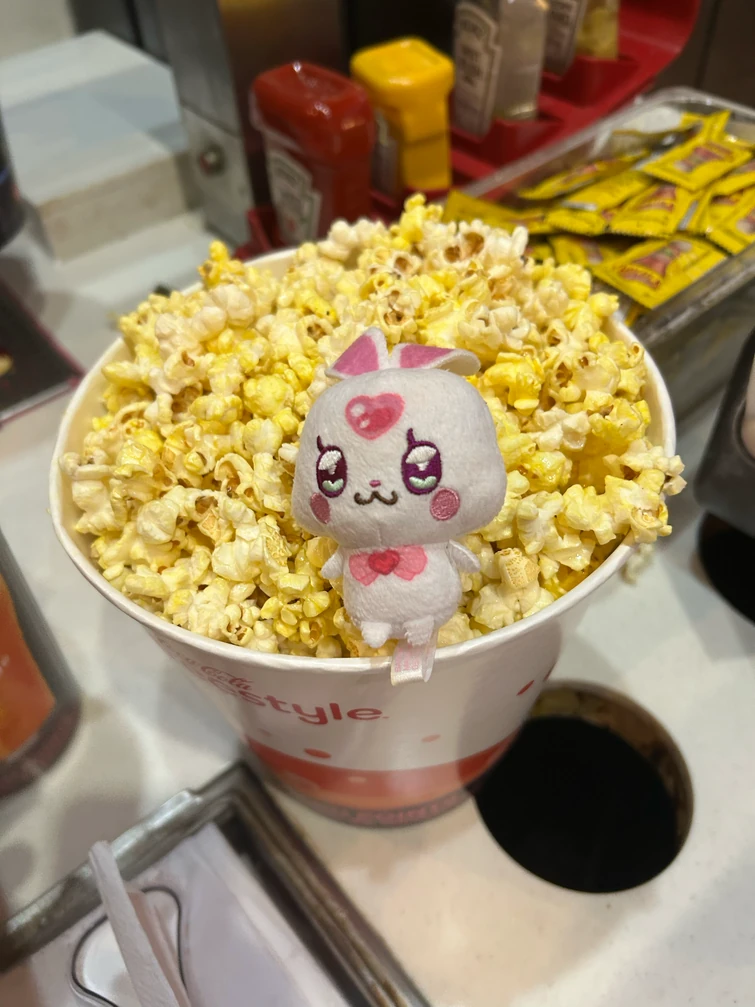 The kirarin rabbit in a popcorn bucket | Fandom