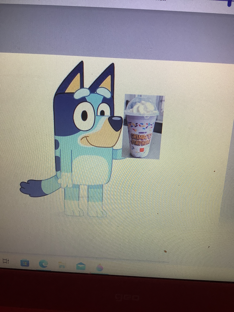 Bluey with a grimace shake | Fandom