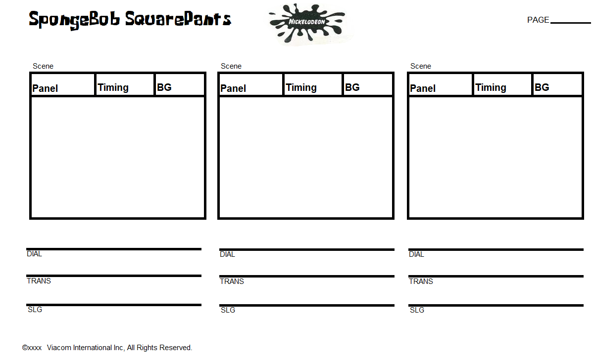 I recreated the SpongeBob storyboard template used for making the show ...
