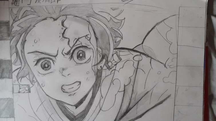 ☆Decided to go big on my Tanjiro drawing! Wip! Maybe it's too huge- it ...