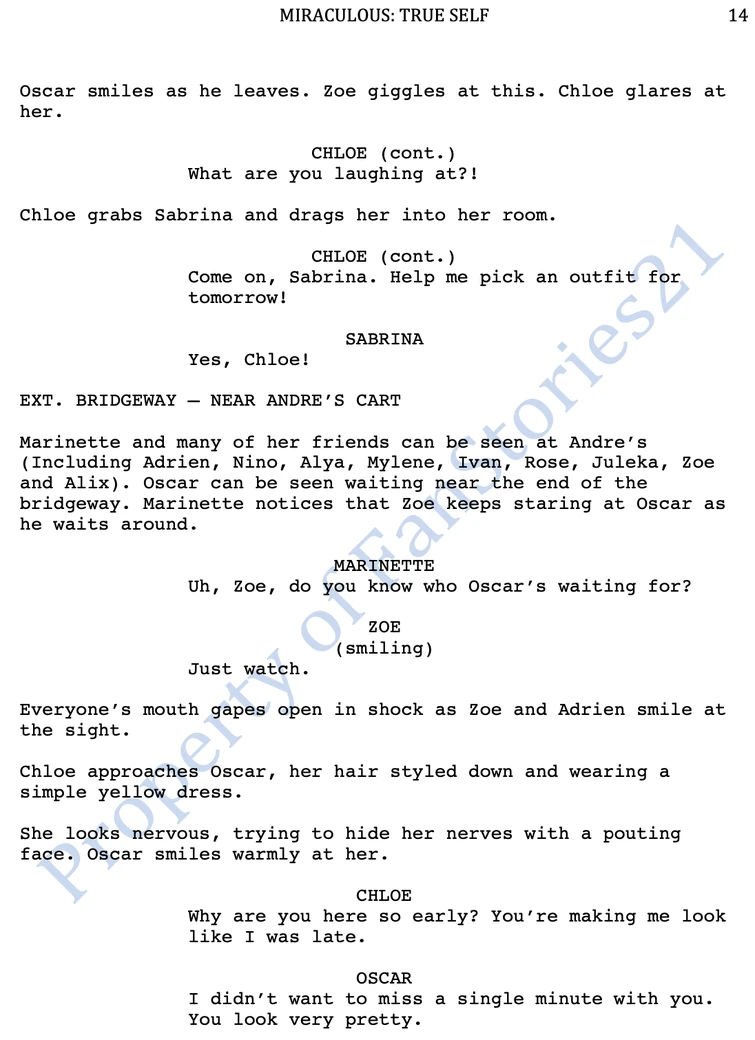 Miraculous: True Self Fan Script Part 1 | Fandom