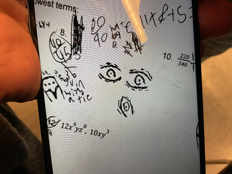 Schizo drawing on the math test | Fandom