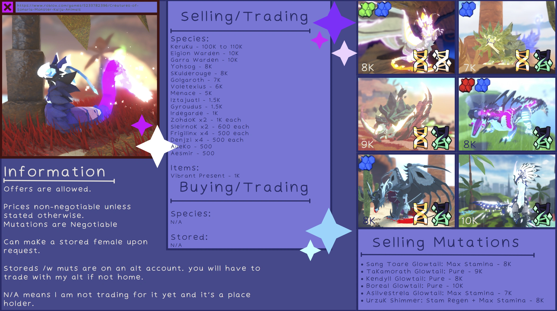 Selling Species and Rare Mutations | Fandom