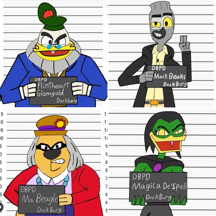 Flintheart Glomgold, Magica De’spell Mark Beaks and Ma Beagle. All ...