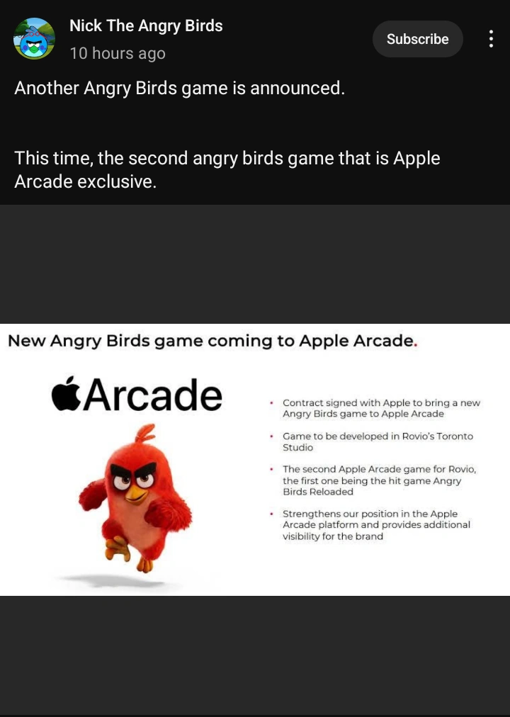 BREAKING🗣️: A second Apple Arcade title is coming, made by Rovio ...