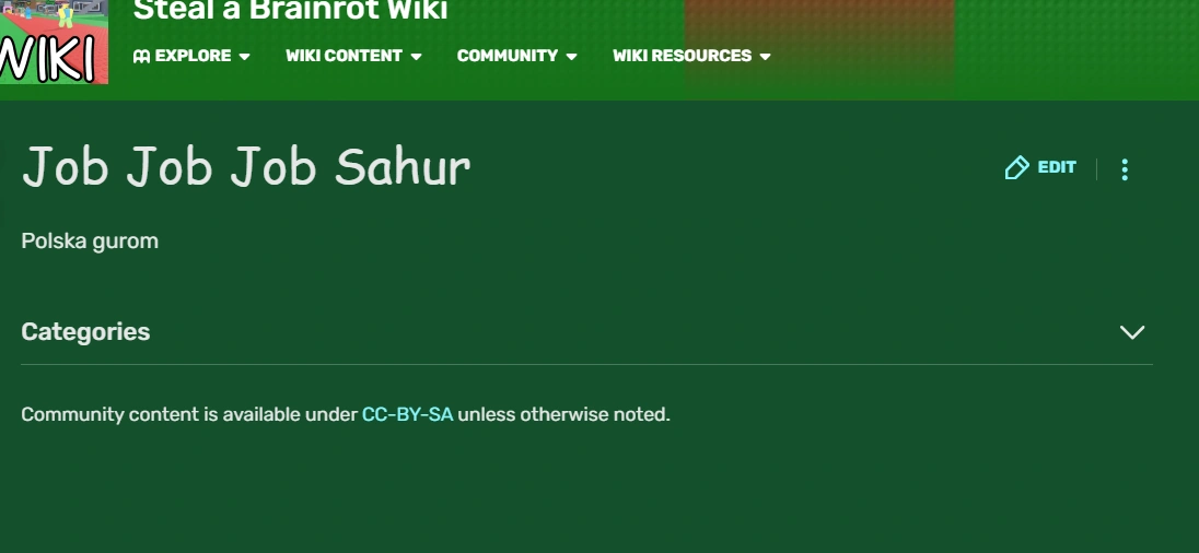 What happened to the Job Job Sahur page? | Fandom