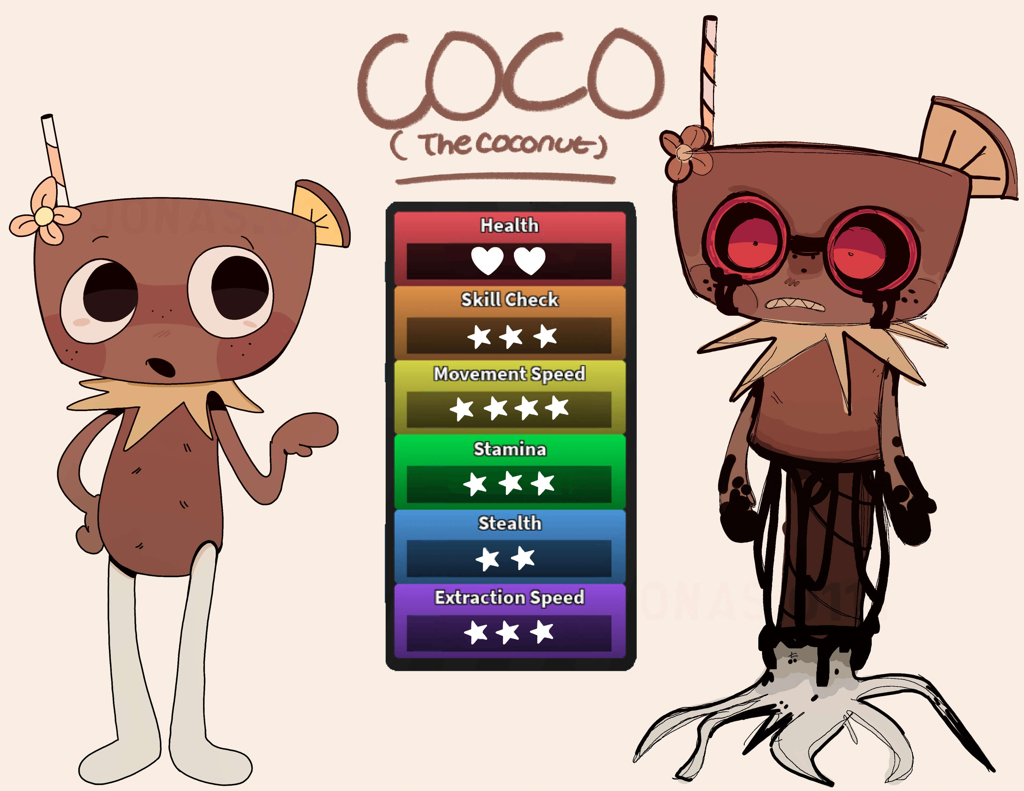 More about Coco (Dandy’s world oc), since y’all seem to like him ...