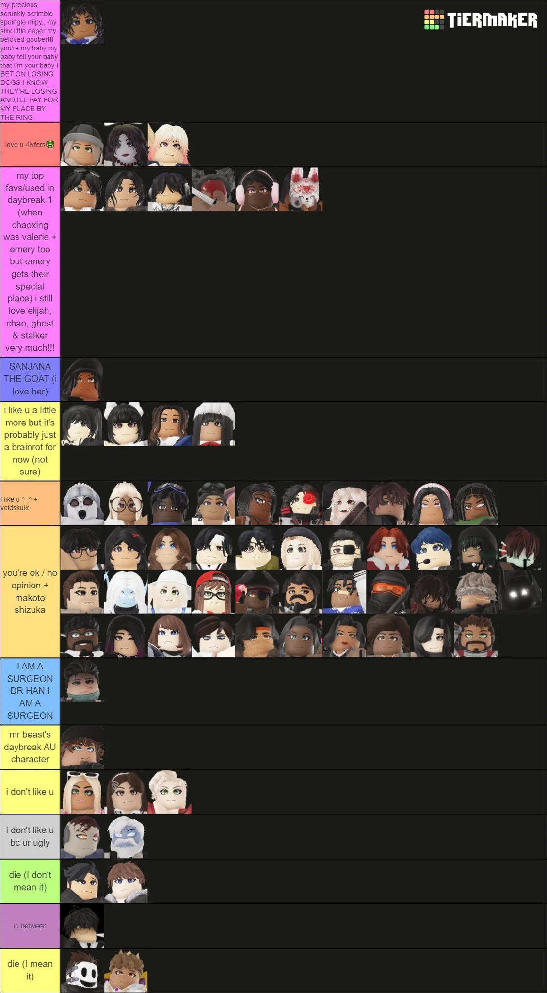 My Daybreak Tier list but I can't take it seriously | Fandom