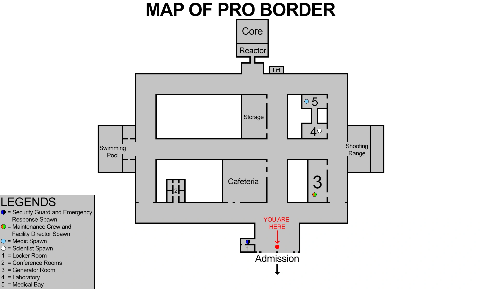 Map of Pro Border (after passing admission/the main part of the ...