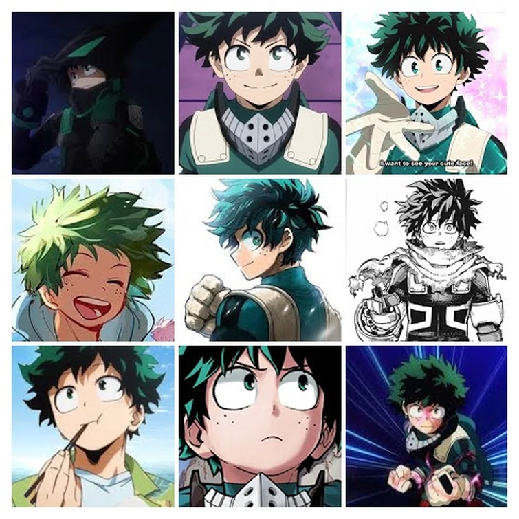Something I never did before 2 collages of the same character Izuku ...