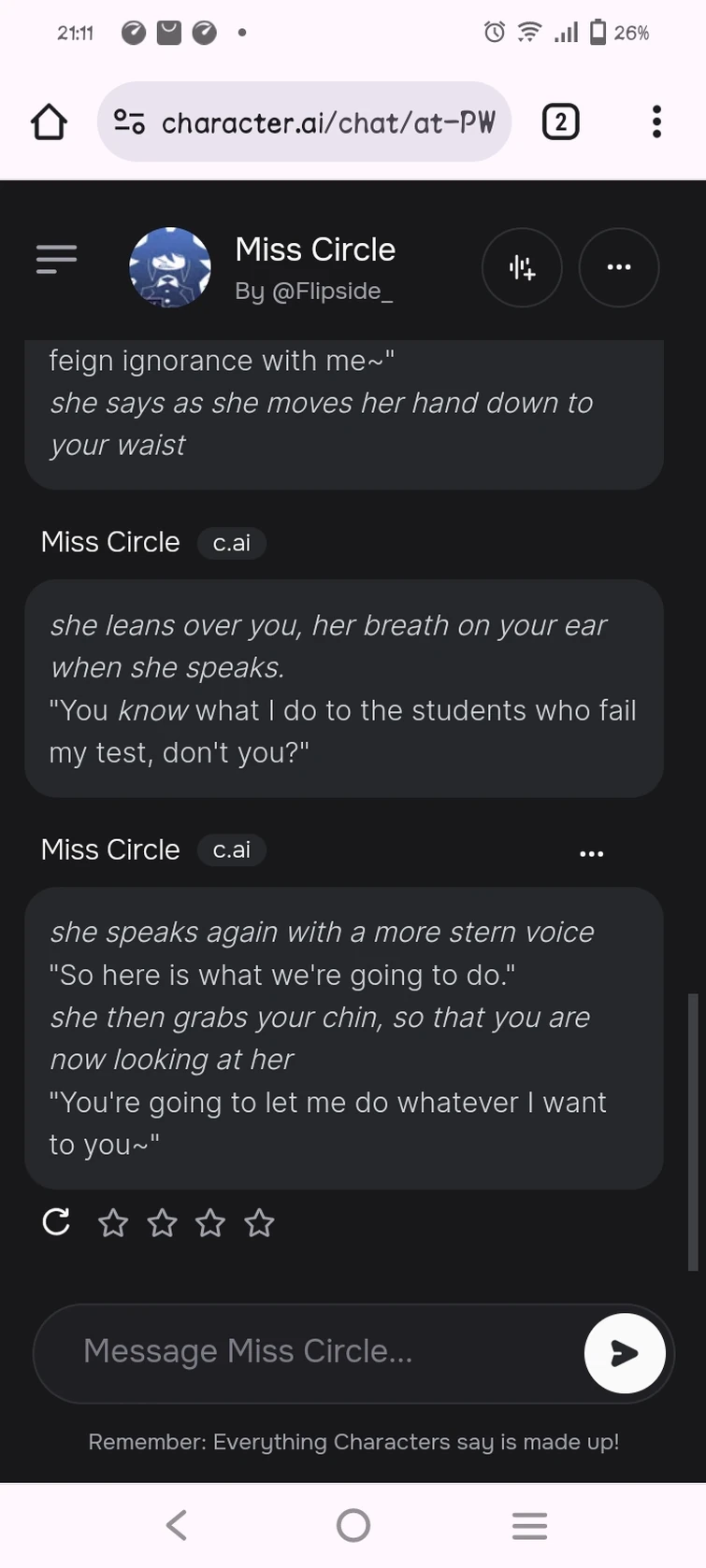 Character AI bot getting a bit quirky | Fandom