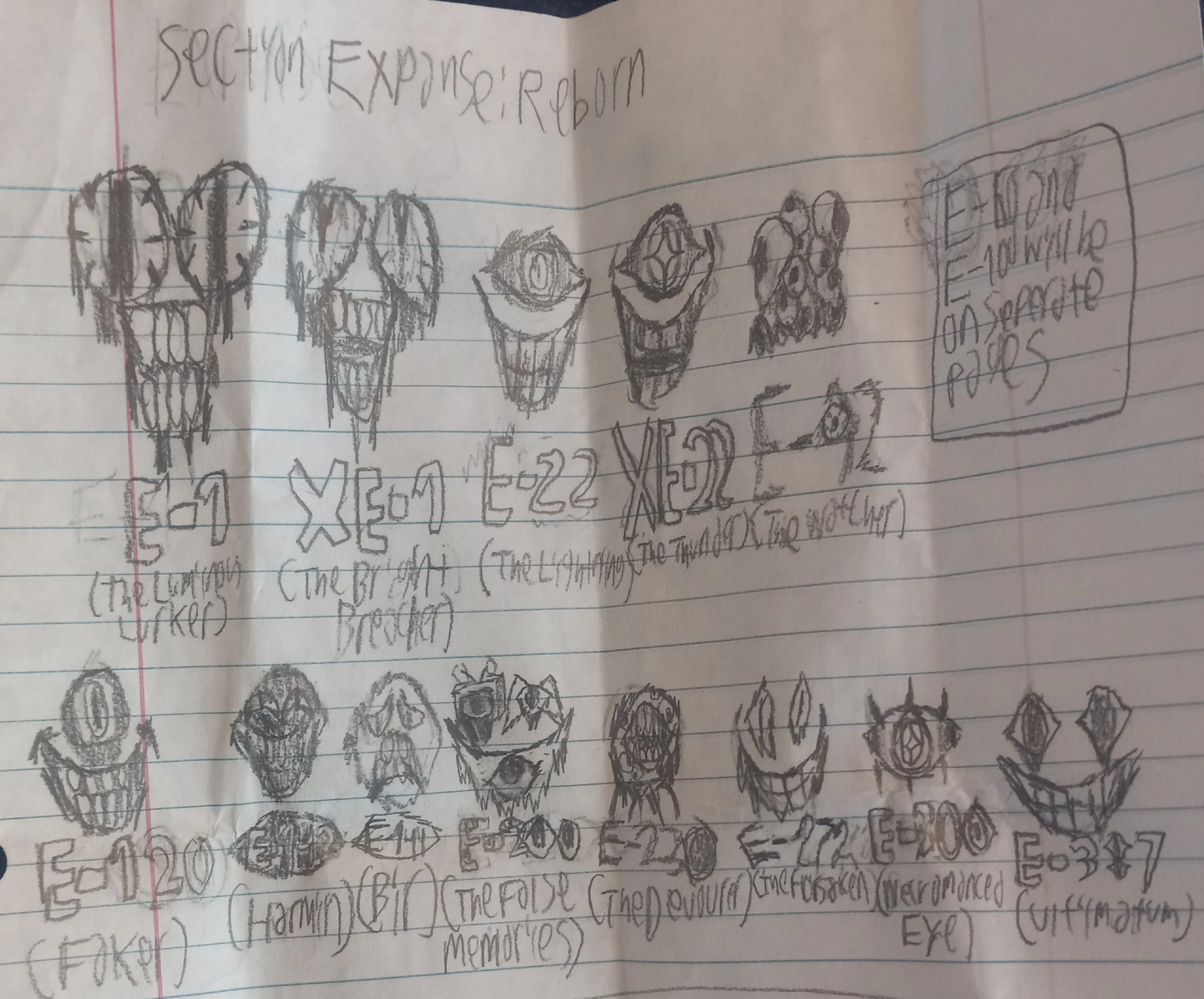 section e designs i drew back in 2023 | Fandom