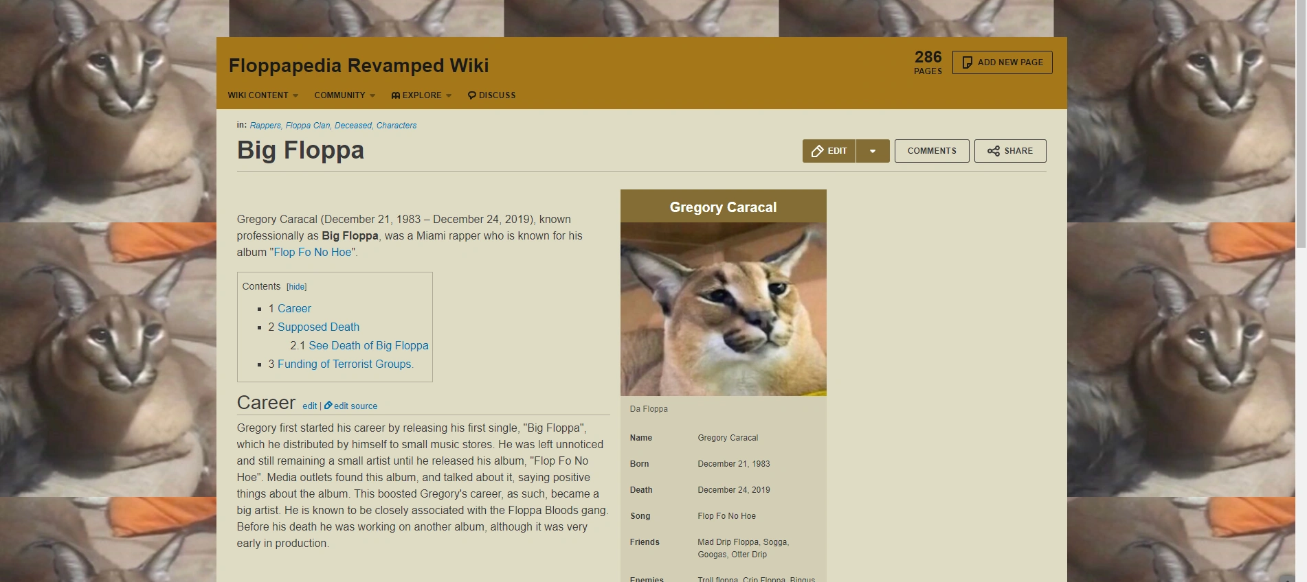 I Found An Old Version Of The Big Floppa Page | Fandom