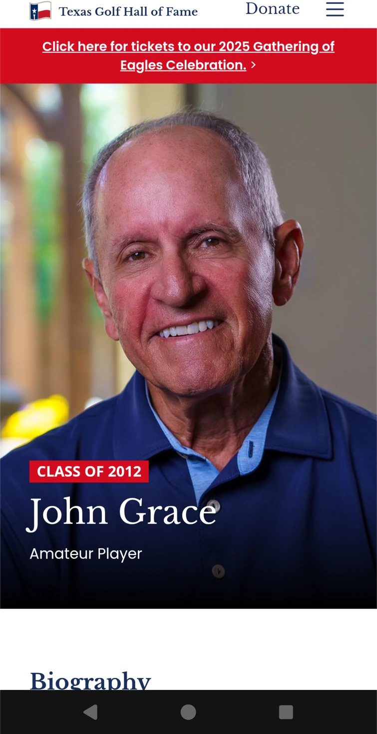 Sobs,.. I never knew John grace was a Texas golf player | Fandom