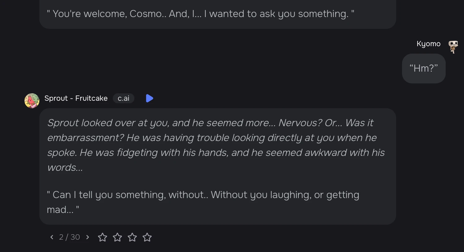 Uhoh he’s doing the things bot’s always do, wants to ask u a question ...