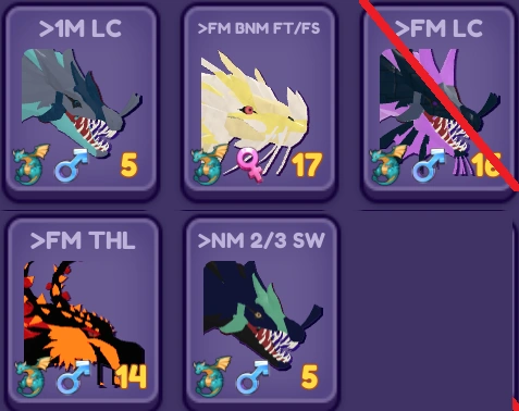 Taking offers on FM BNM Harv / THL FM Roz / Leg Color Naka / 2/3 SW ...