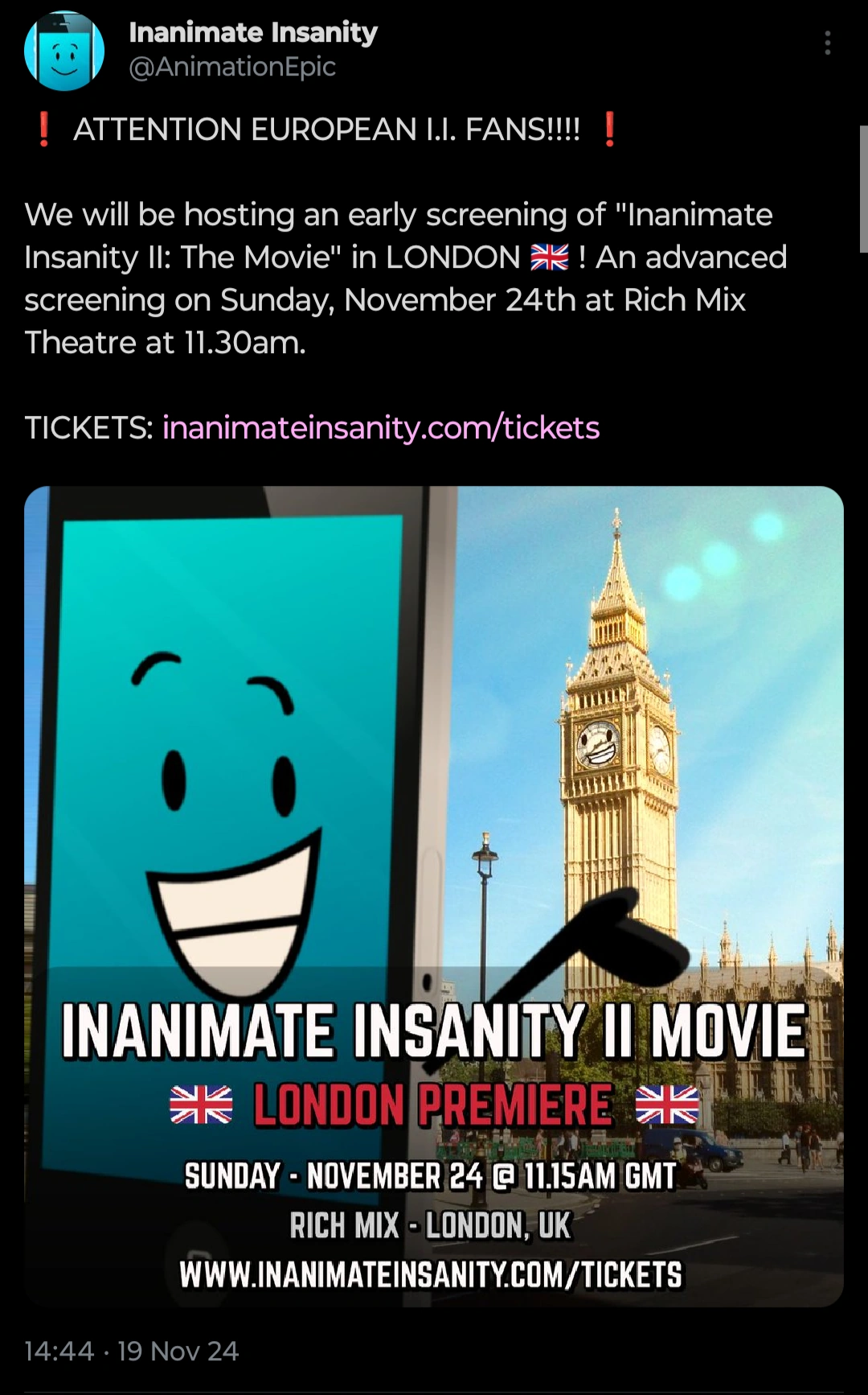 II18 screening in London, 11/24 | Fandom