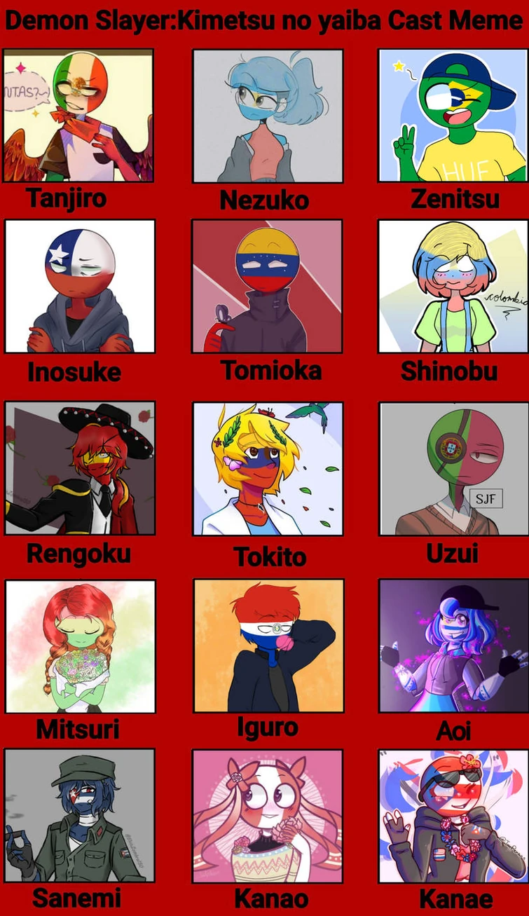 Countryhumans Latin America As Demon Slayer Cast Meme | Fandom