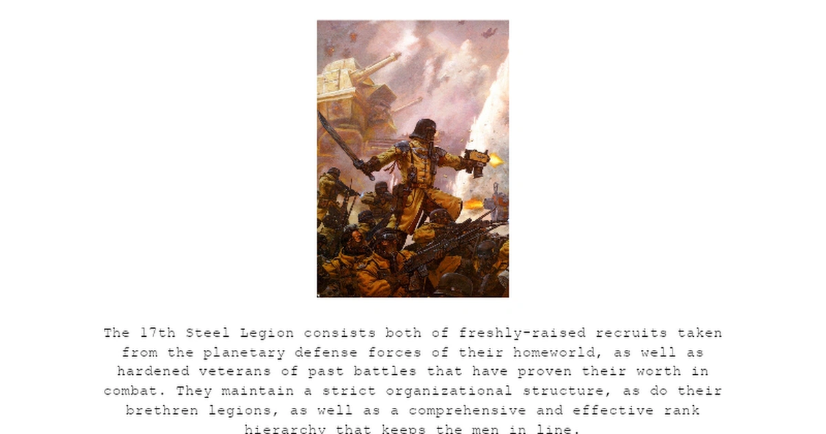The 17th Steel Legion is Back! | Fandom