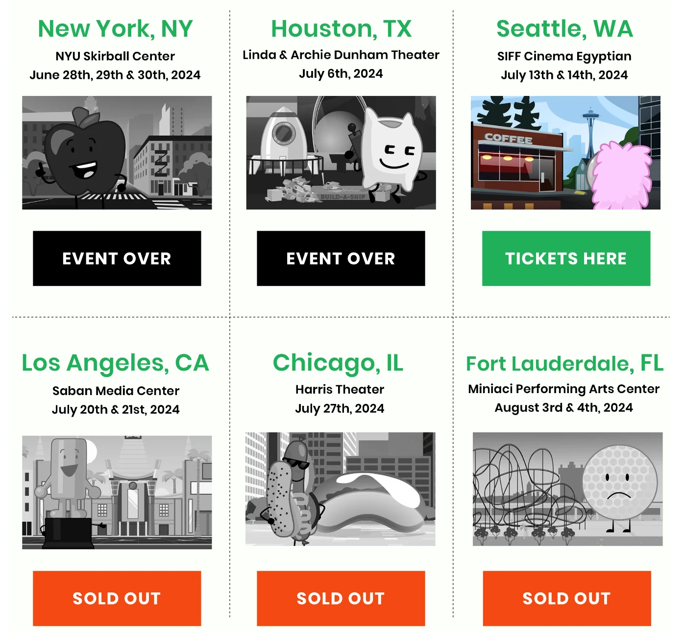 Altough outdated, I fixed the tickets page from the website. | Fandom