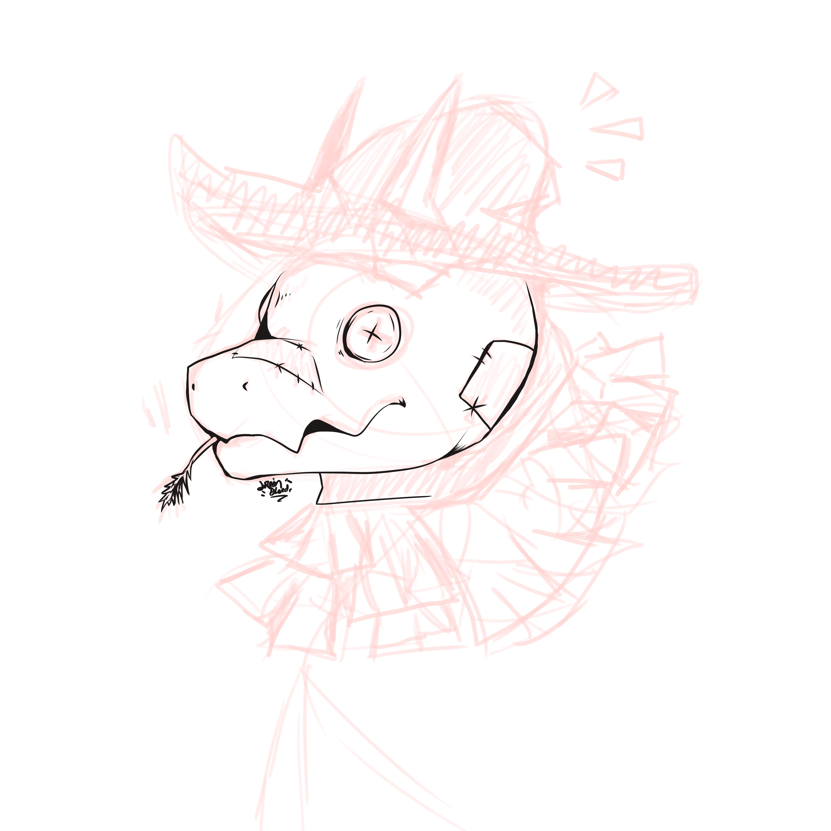 scraw wip - i have no idea how to draw the hat or straw neck, i am ...