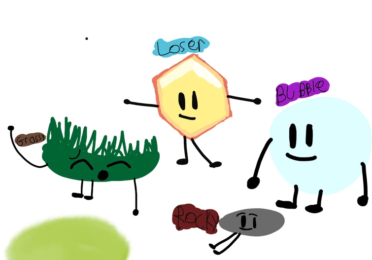 My favorite BFDI characters/ Loser bubble and grassy and Rocky | Fandom