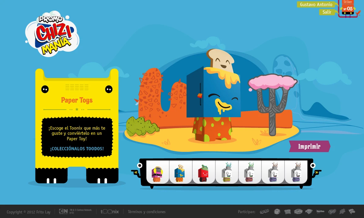 Papercrafts de Toonix descargables de la promo Chizimanía de Frito Lay ...