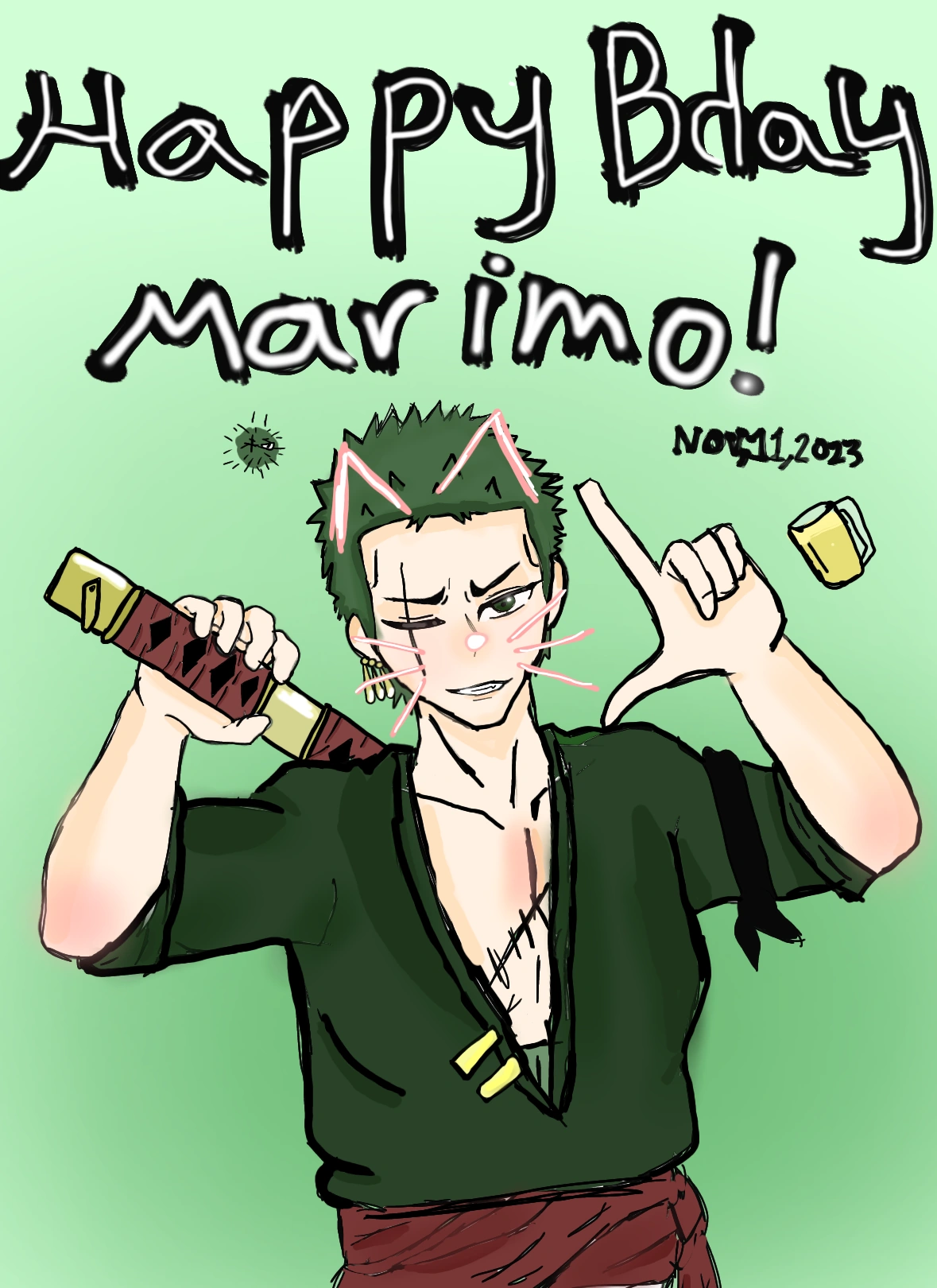 I drew zoro | Fandom