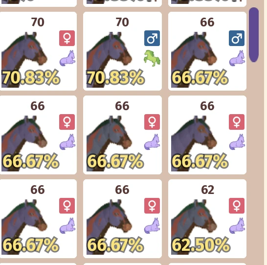 CC horses (62-70%) | Fandom