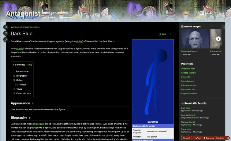 New Dark Blue pages on Inconsistently Heinous Wiki and the Antagonists ...