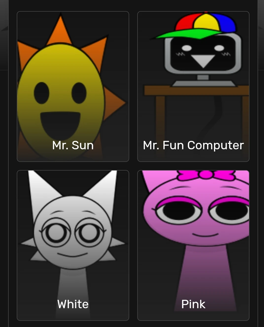 Look at the gang. Fat Pinki, Narrow Sun , Wide Computer and Wenda | Fandom