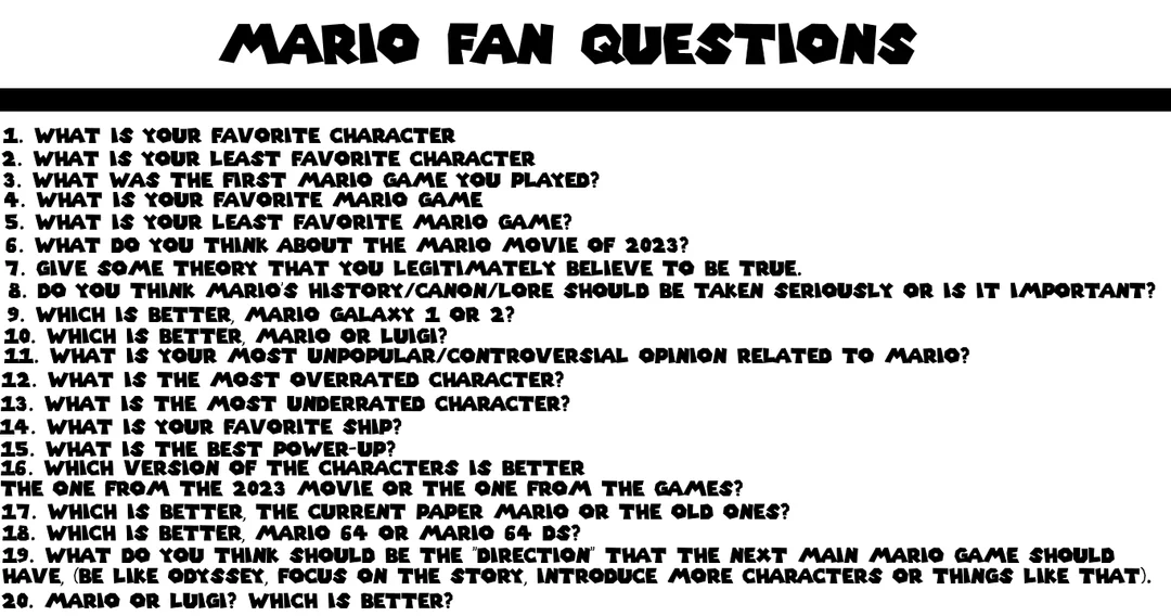 Mario Questions of the Day | Fandom