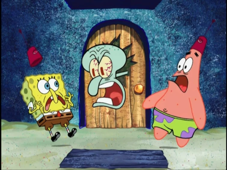 Cut everything except Squidward’s head and the hole it left in the door ...
