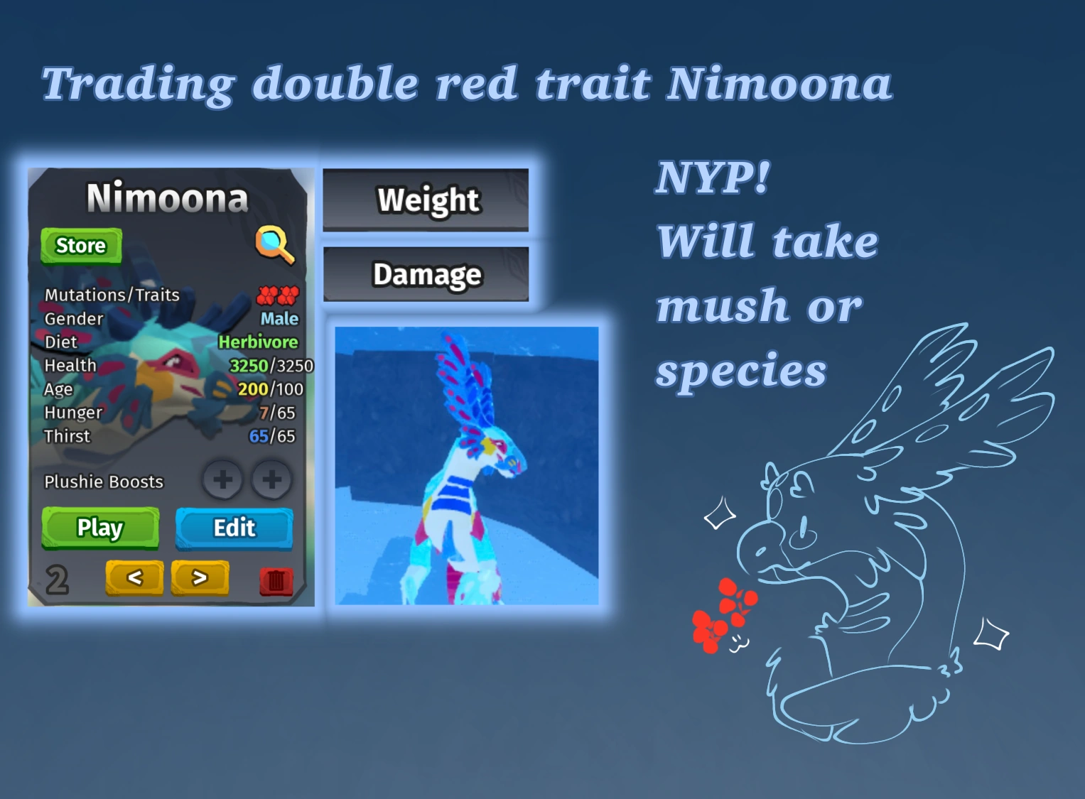 Trading / Selling double red trait Nimoona | Fandom
