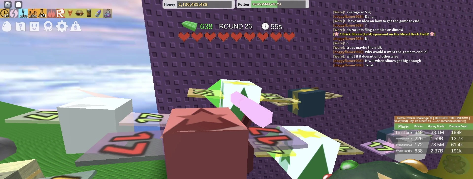 me and a few friends were doing retro swarm until a glitch happened ...