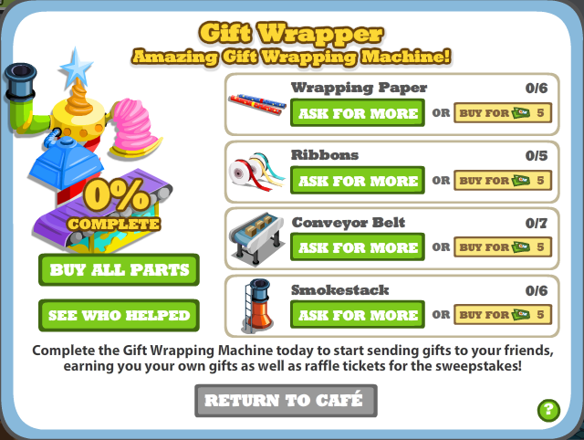 Automatic Gift Wrapper | Cafe World Wiki | Fandom
