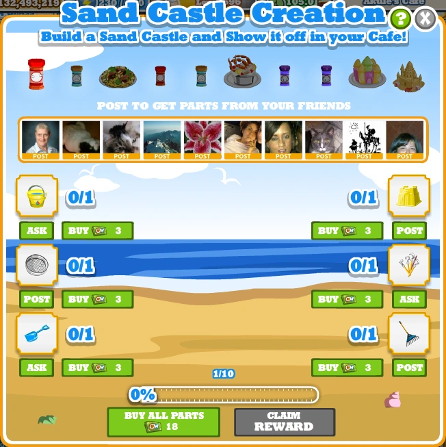 Sand Castle Creation | Cafe World Wiki | Fandom