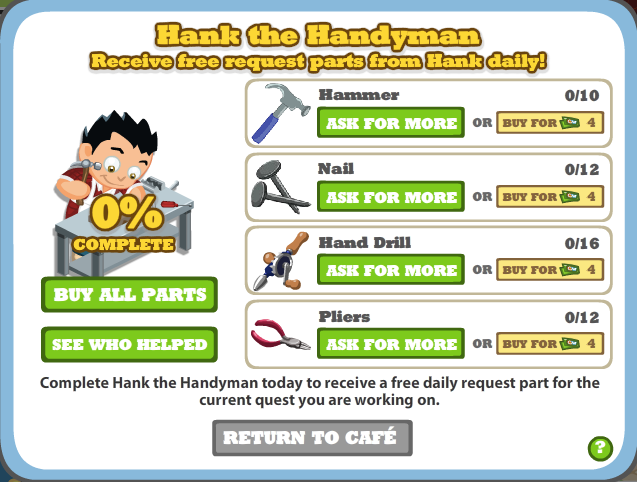 Hank the Handyman | Cafe World Wiki | Fandom