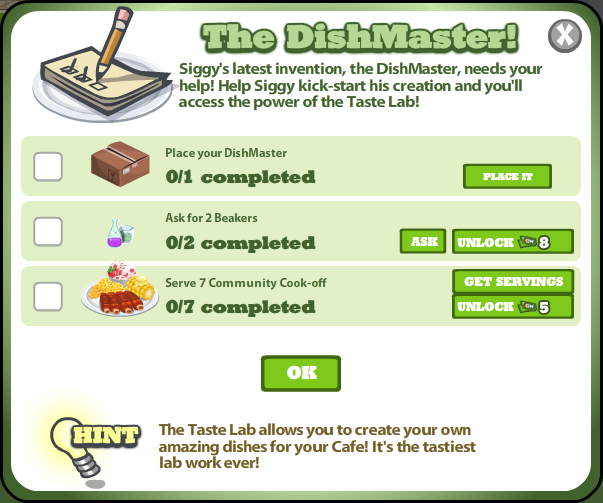 The DishMaster Goals | Cafe World Wiki | Fandom