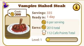 Vampire Staked Steak | Cafe World Wiki | Fandom