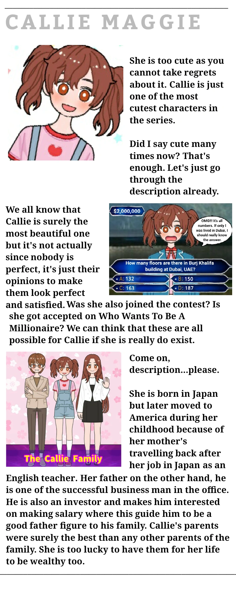 Callie article archives | Callie's World Wiki | Fandom