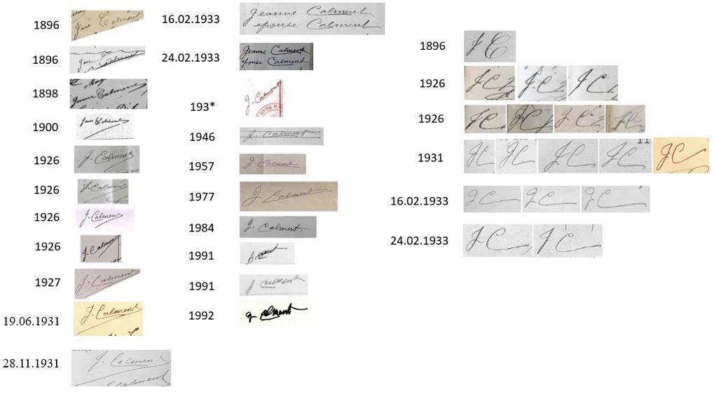 Signature evolution | Calment Wiki | Fandom