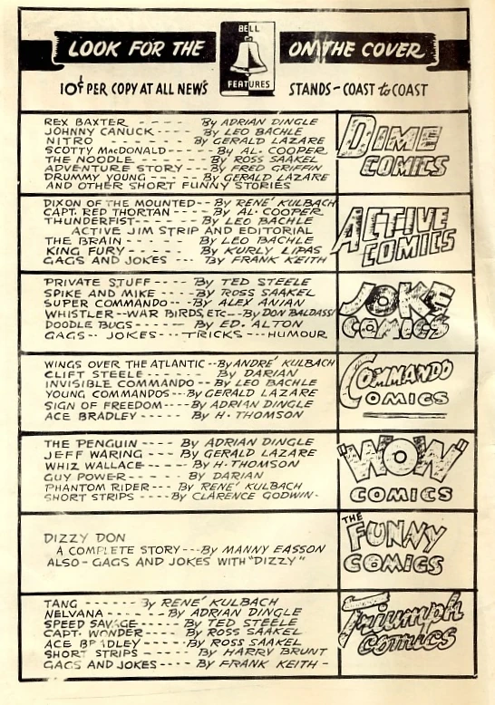 Bell Features Comic artists and writers | Canadiancomicsdatabase Wiki ...