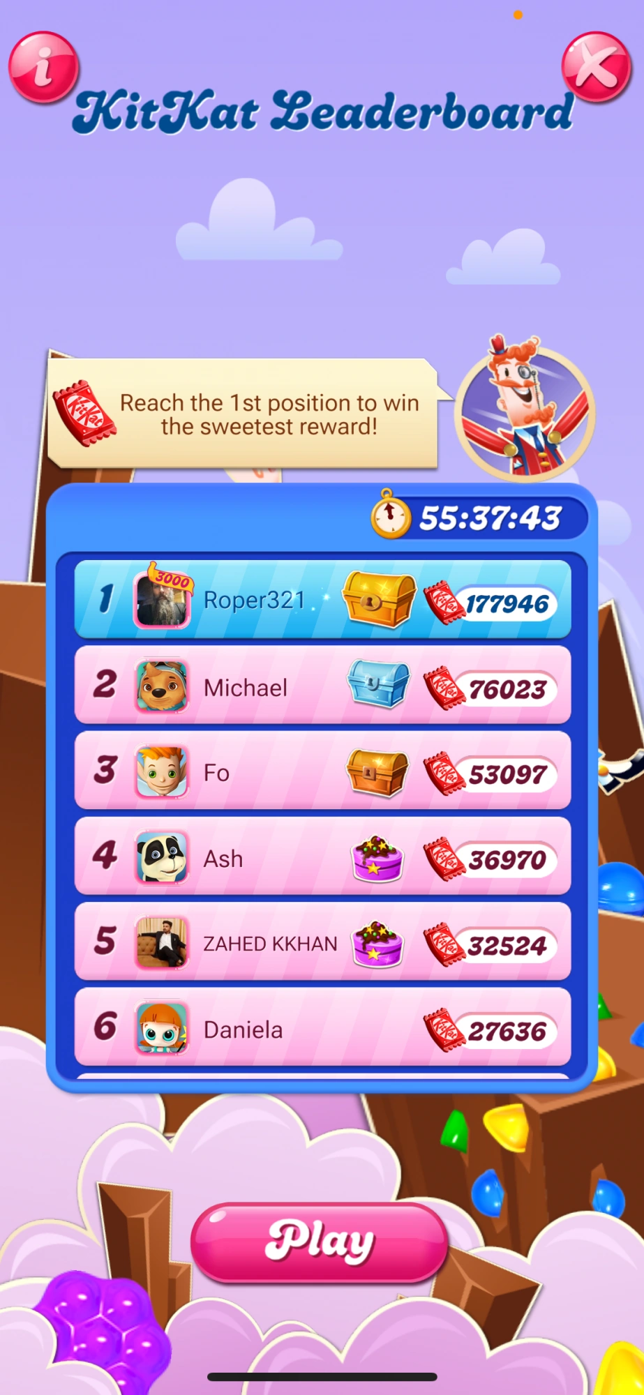 KitKat Leaderboard | Candy Crush Saga Wiki | Fandom