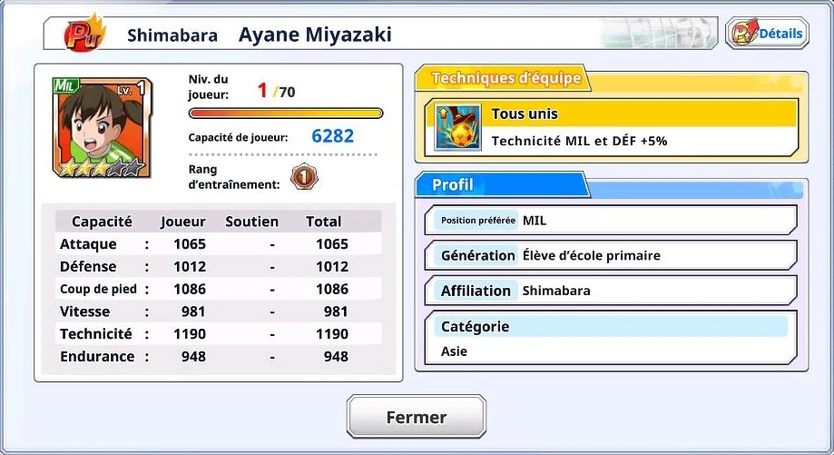 Ayane Miyazaki - (Primaire - Shimabara) | Wiki Captain Tsubasa Zero Fr ...