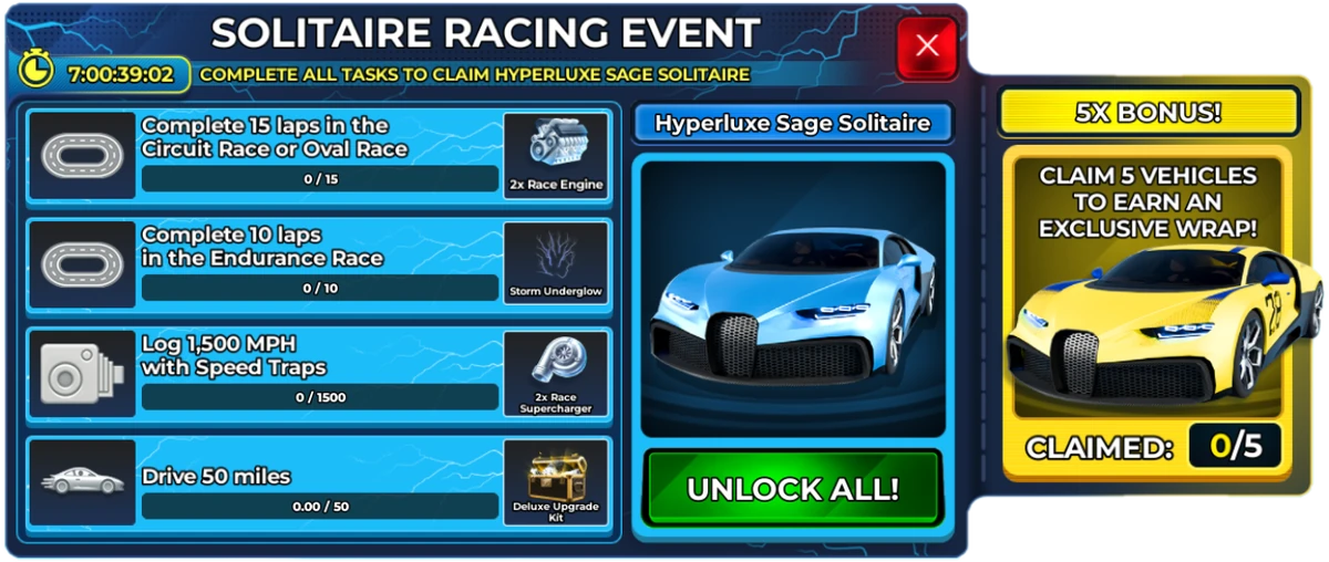 Solitaire Racing Event | Car Dealership Tycoon Wiki | Fandom